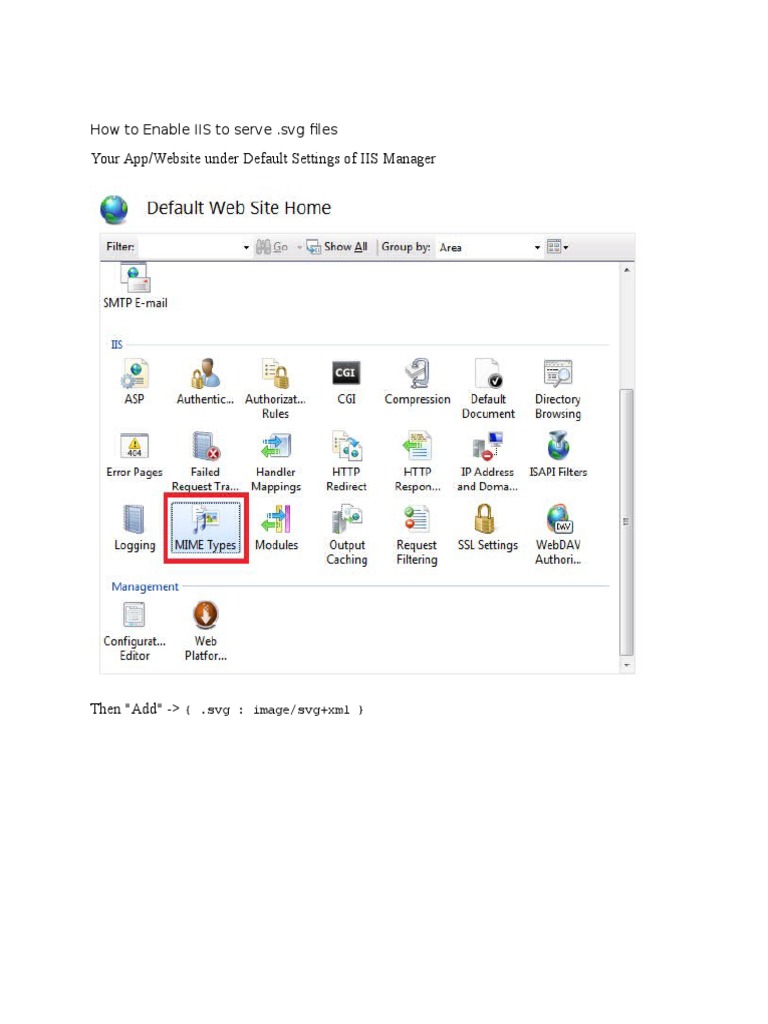 How To Enable IIS To Serve SVG Files | PDF