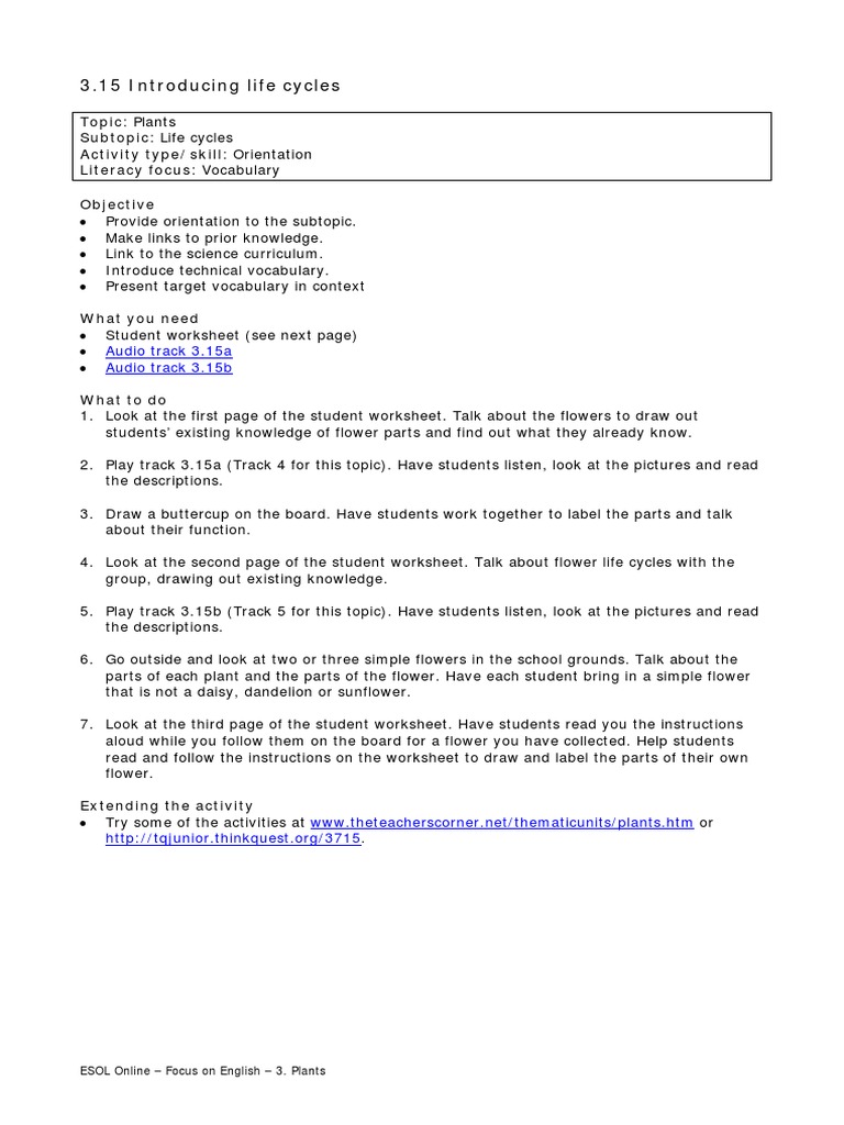 3 15+introducing+life+cycles | PDF | Seed | Petal