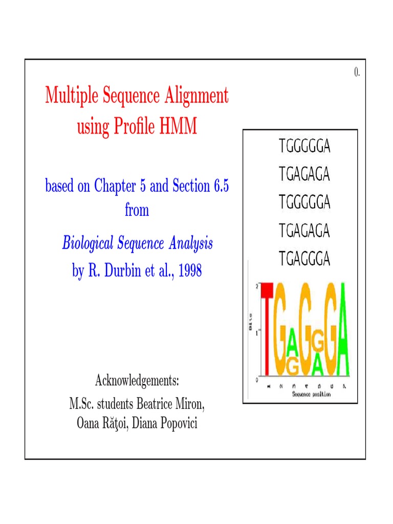 Profile HMM | PDF | Sequence Alignment | Logarithm