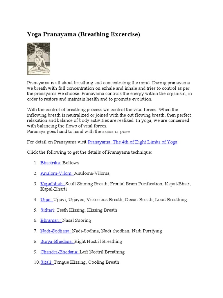 Yoga Pranayama (Breathing Excercise) : Pranayama: The 4th of Eight ...