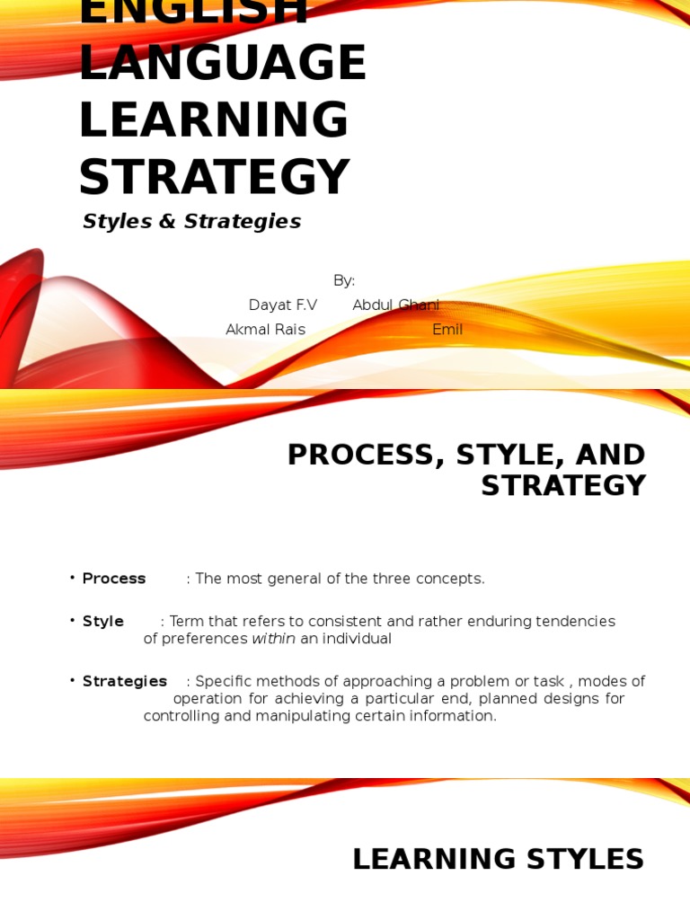 English Language Learning Strategy | PDF | Learning Styles | Learning