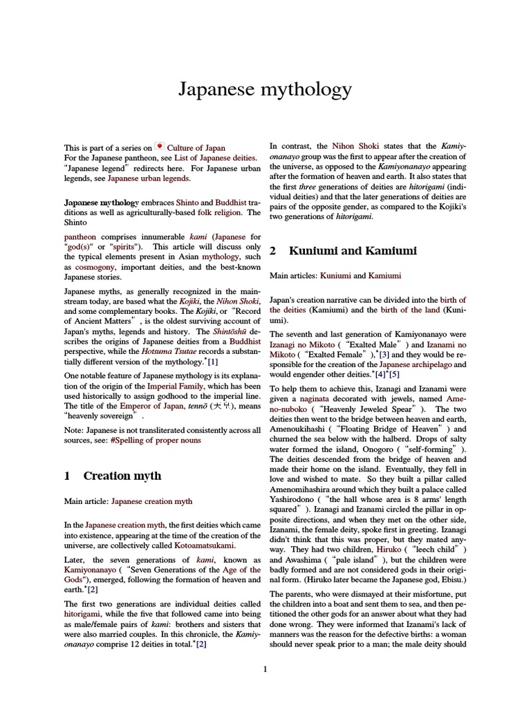 Japanese Mythology | PDF | Asian Mythology | Shinto