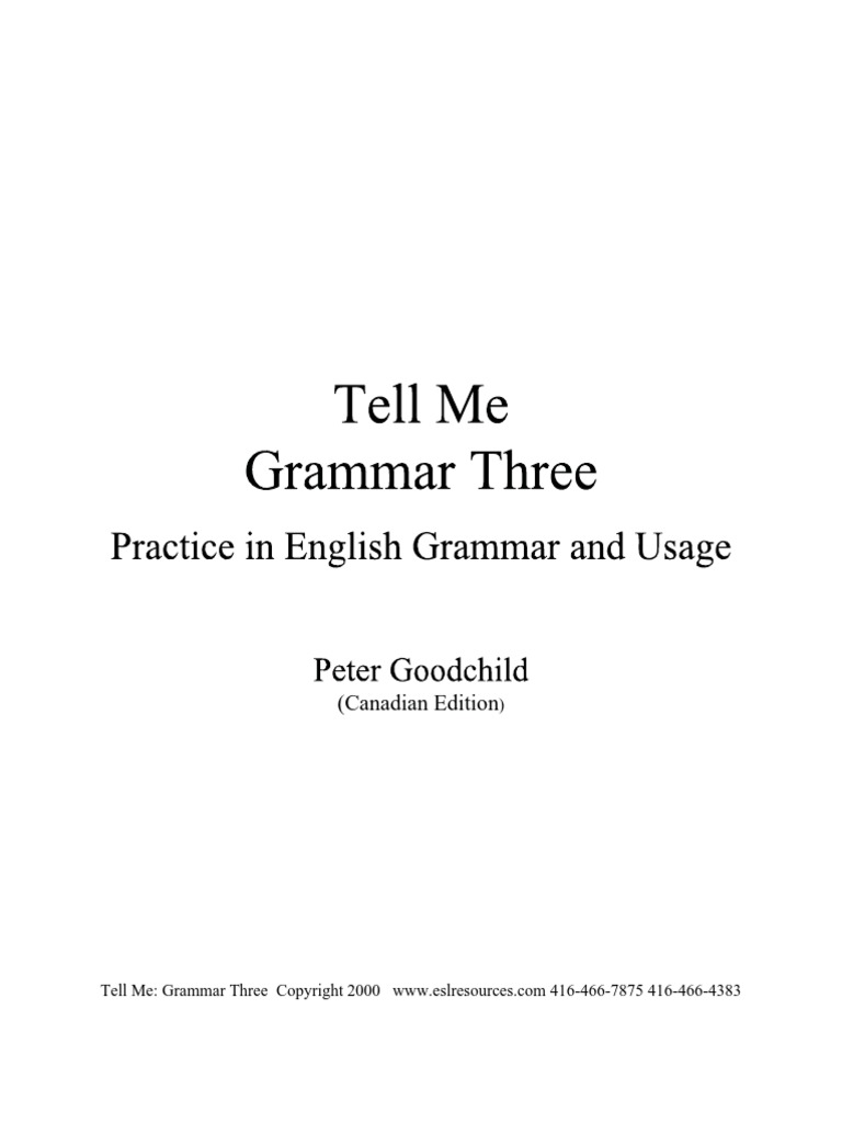 Tell Me Grammar Three Advanced Sample Pages | PDF | Adverb | Linguistic ...
