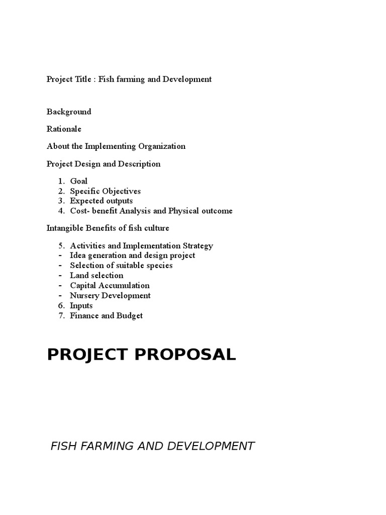 Project Proposal: Fish Farming and Development | PDF | Agriculture ...