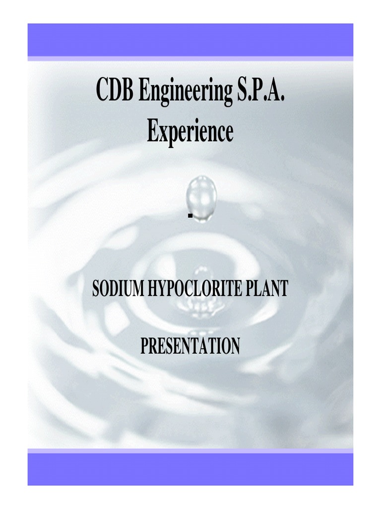 CDB Engineering S.P.A. Experience - : Sodium Hypoclorite Plant ...