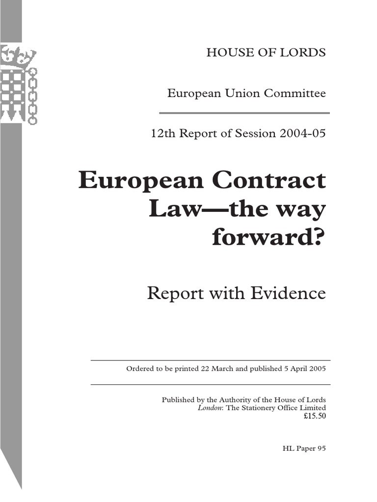 European Contract Law Report of Hous | PDF | European Commission ...