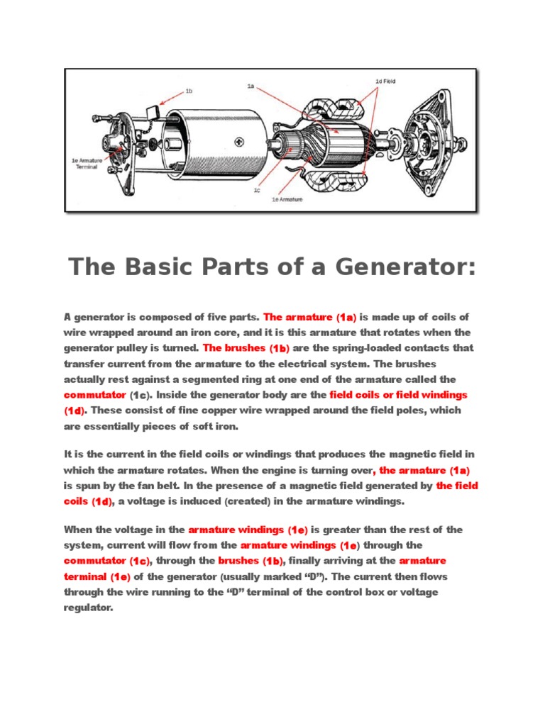 The Basic Parts of A Generator | PDF | Electrical Equipment ...