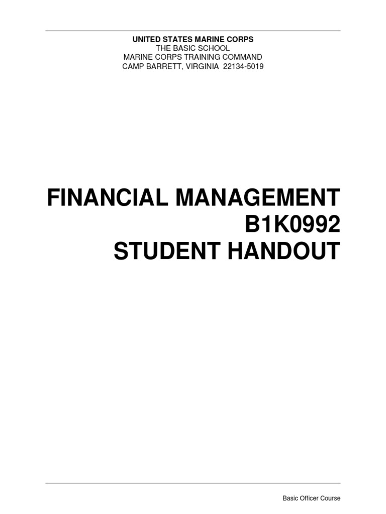 USMC Financial Management Handbook | PDF | Federal Insurance ...