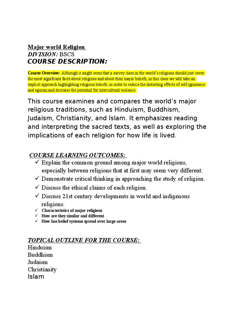 Major World Religion | PDF