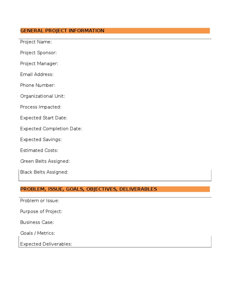 Project Charter Template | PDF