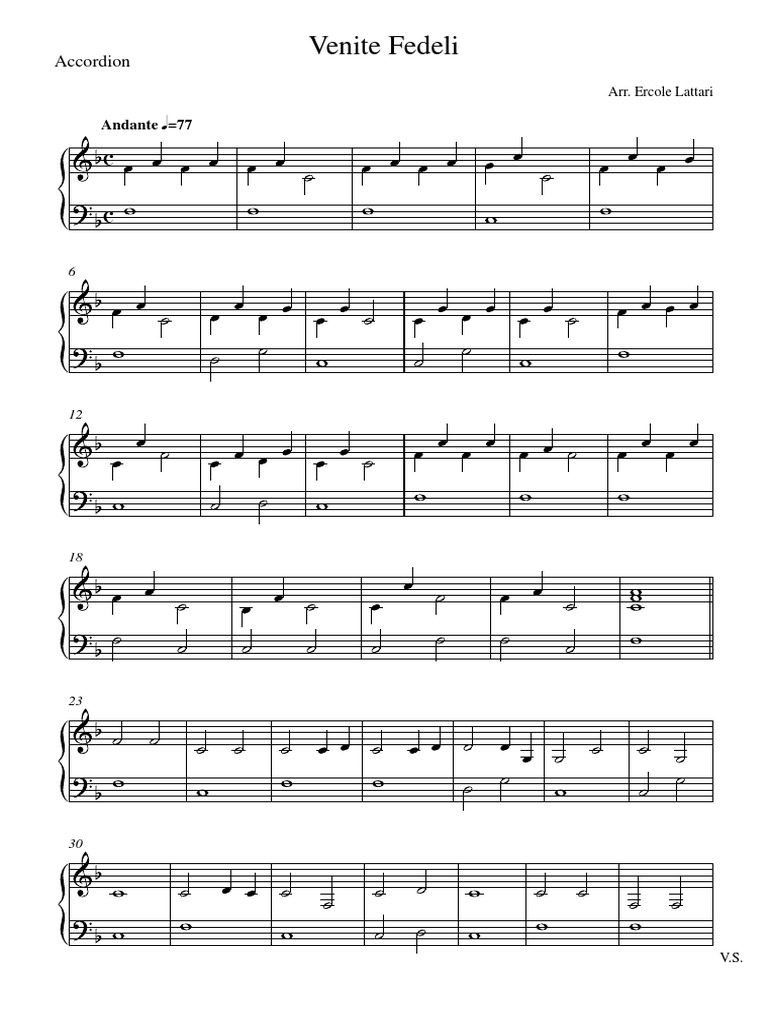 Venite Fedeli - Accordion PDF | PDF