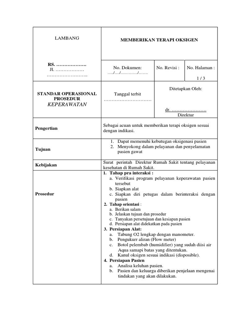 Spo Terapi Oksigen | PDF