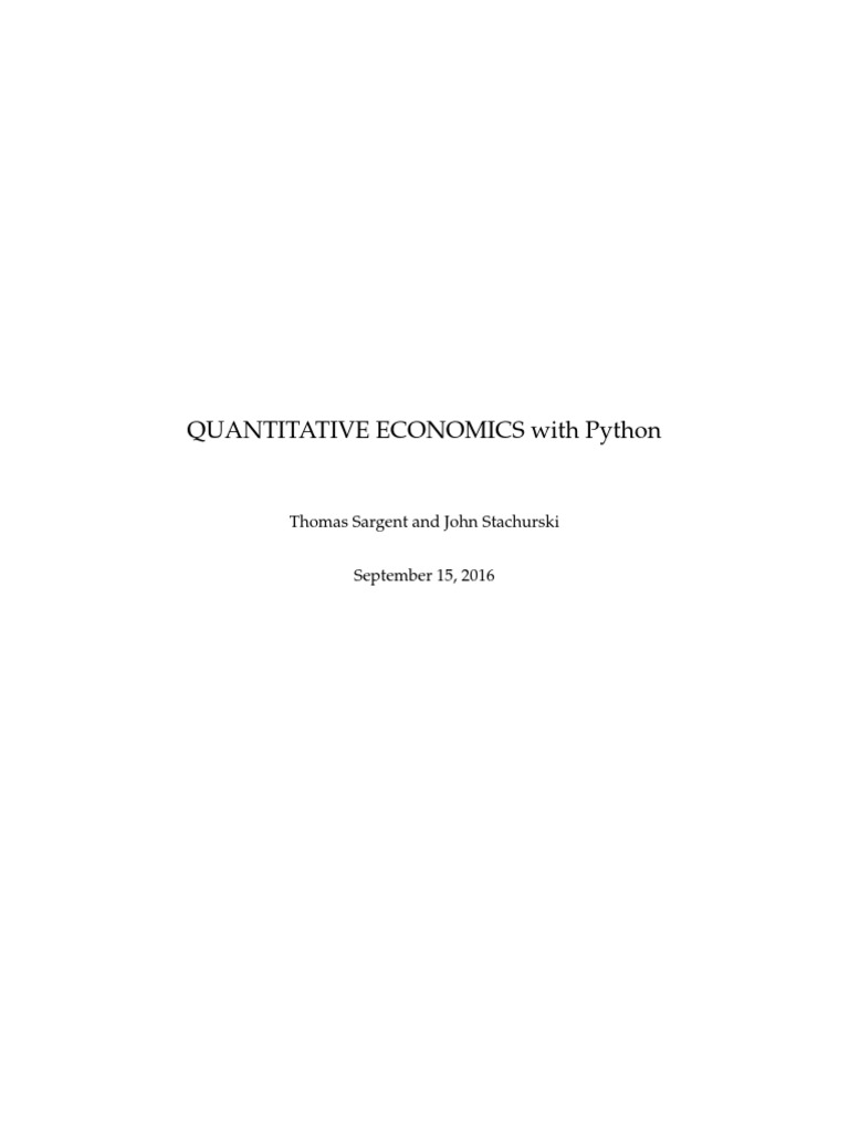 Py Quant Econ | PDF | Python (Programming Language) | Control Flow
