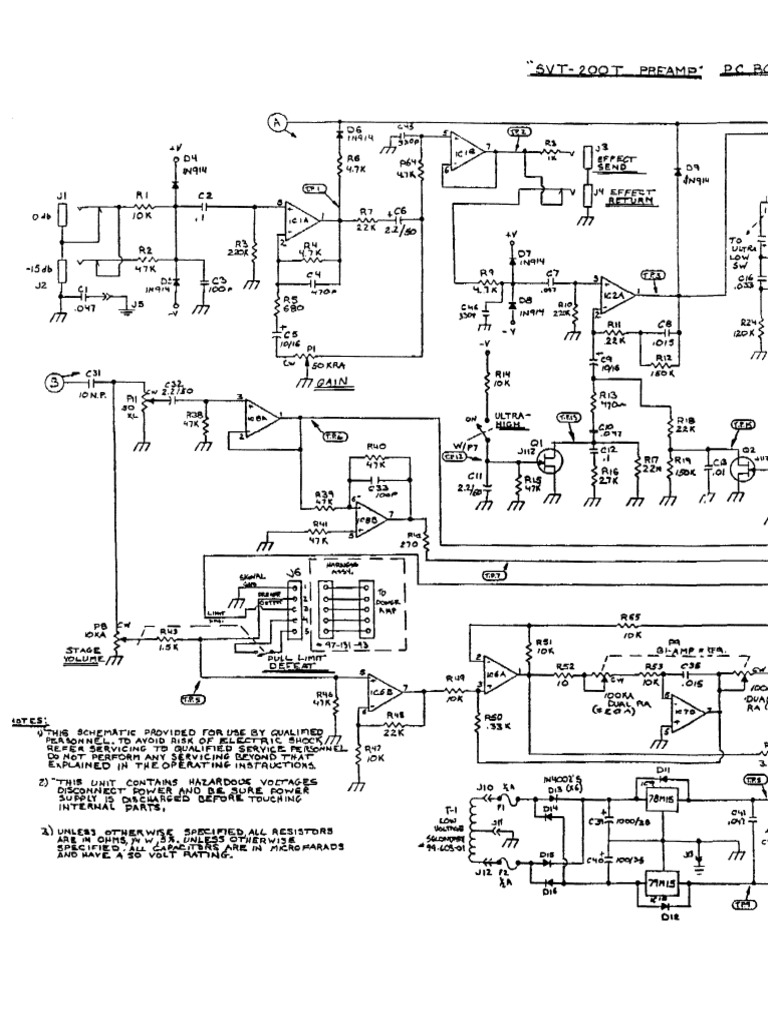 Ampeg SVT 200T Schematics | PDF