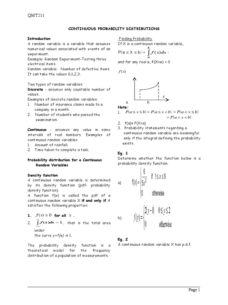 Continuous Prob Distribution | PDF | Probability Density Function | Probability Distribution