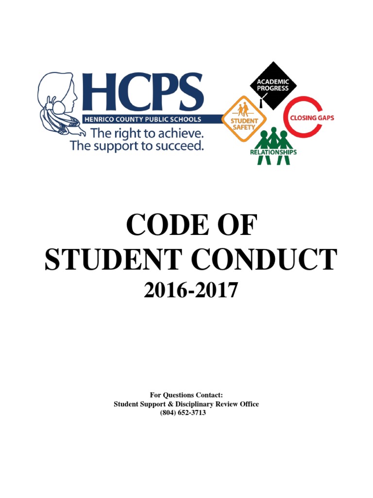 Code of Student Conduct: For Questions Contact: Student Support ...