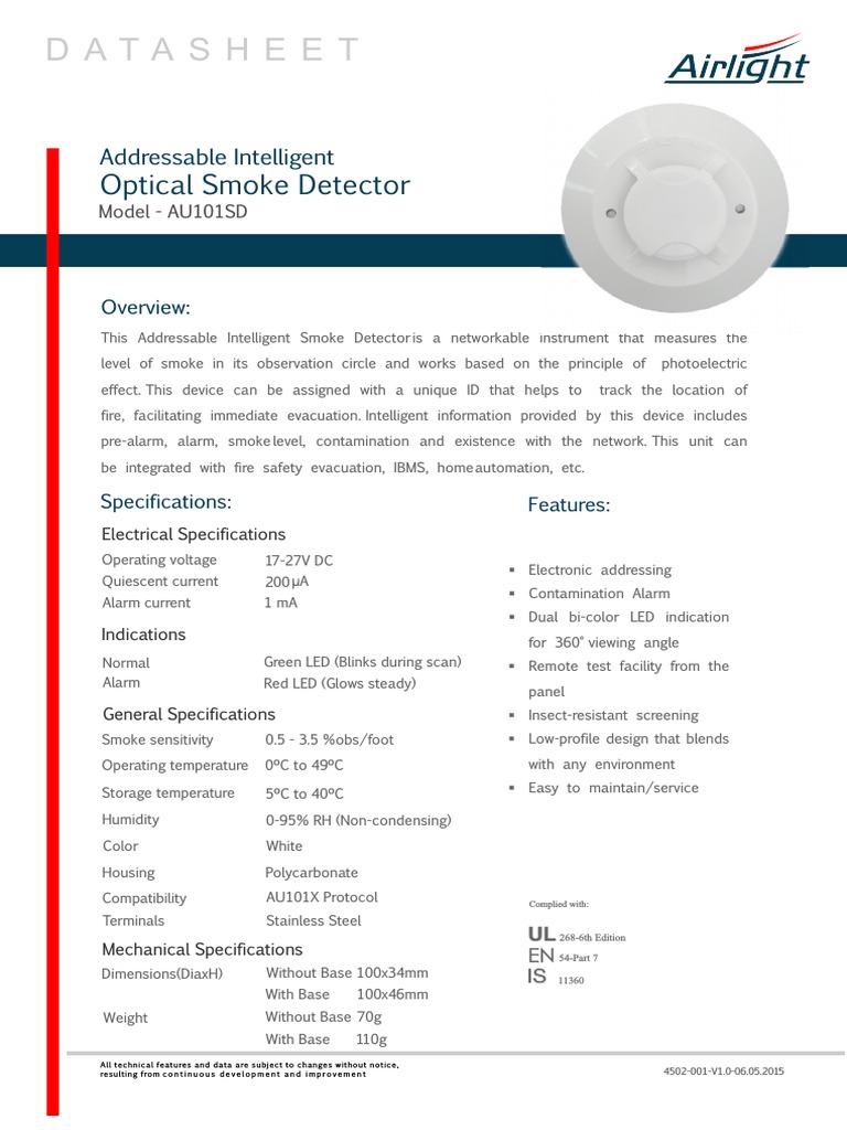 Addressable Intelligent Smoke Detector | PDF