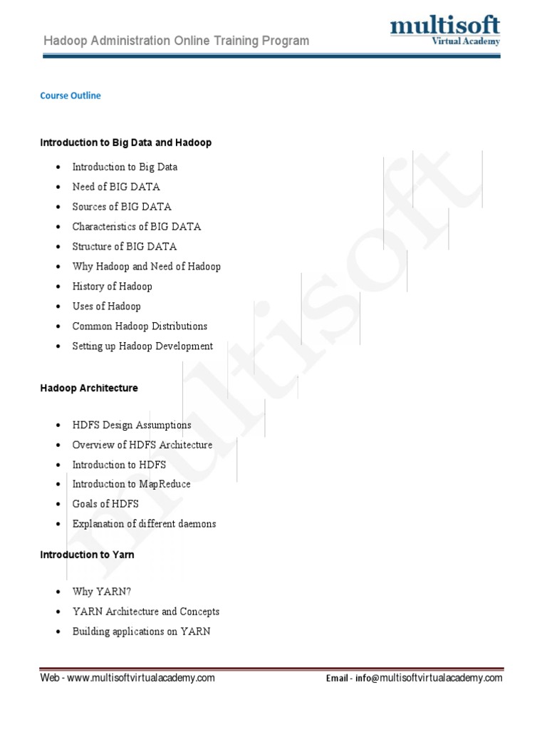 Hadoop Administration Course Content PDF | PDF | Apache Hadoop ...
