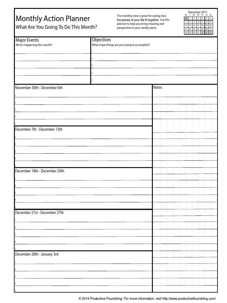 12 December 2015 Monthly Action Planner | PDF