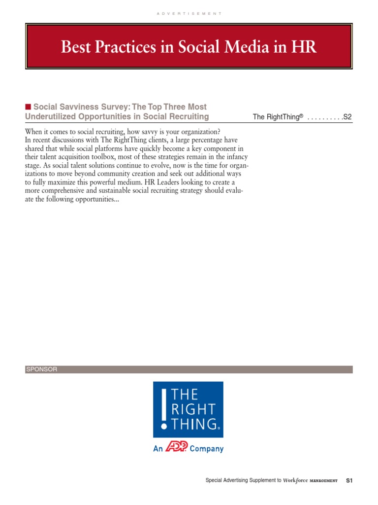 Social Media For HR | PDF | Google+ | Social Media