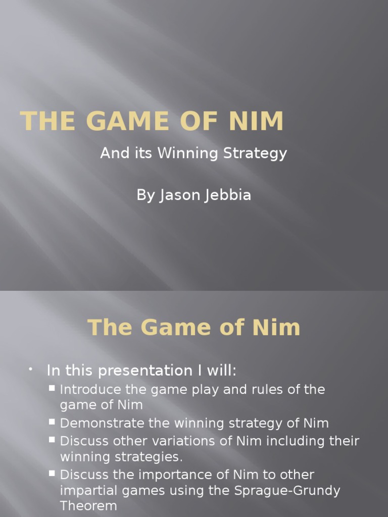 The Game of Nim | PDF | Game Theory | Gaming