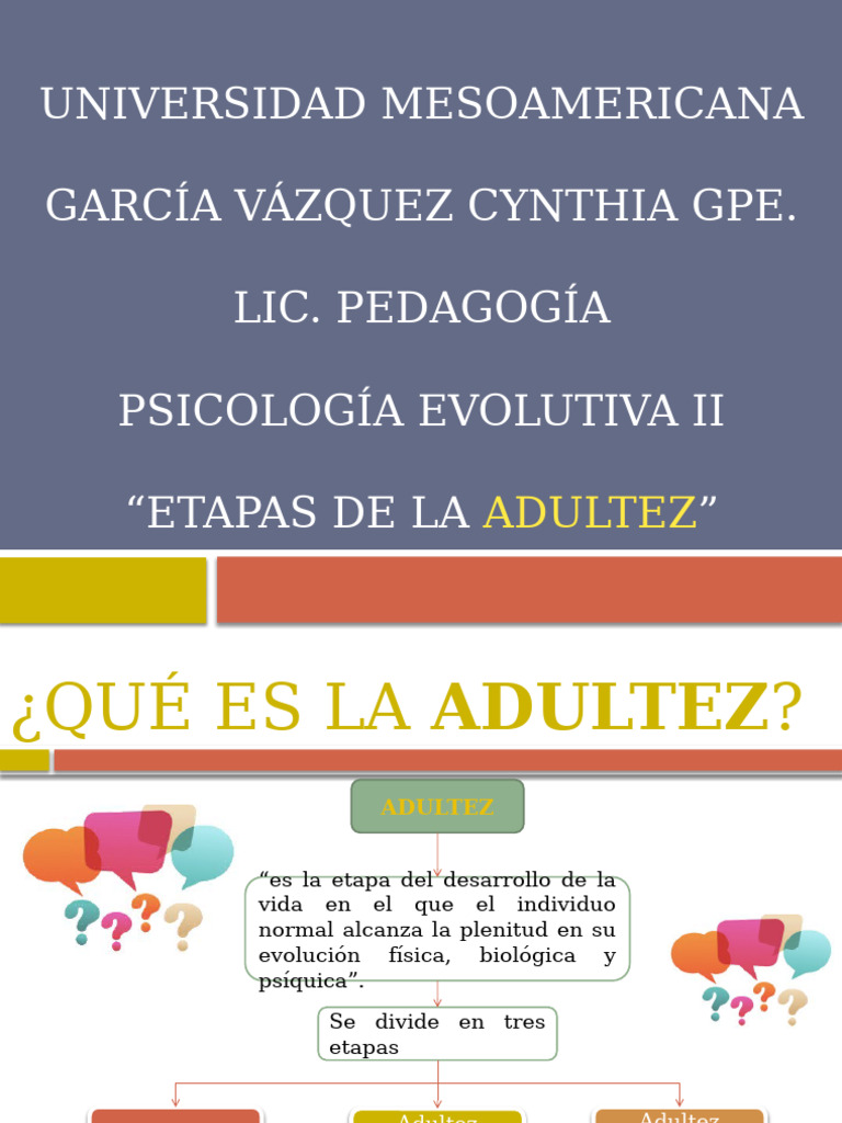 Etapas de La Adultez | PDF | Adultos | Sicología