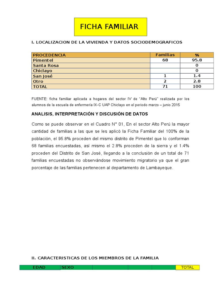 Ficha Familiar | PDF | Adultos | Educación avanzada