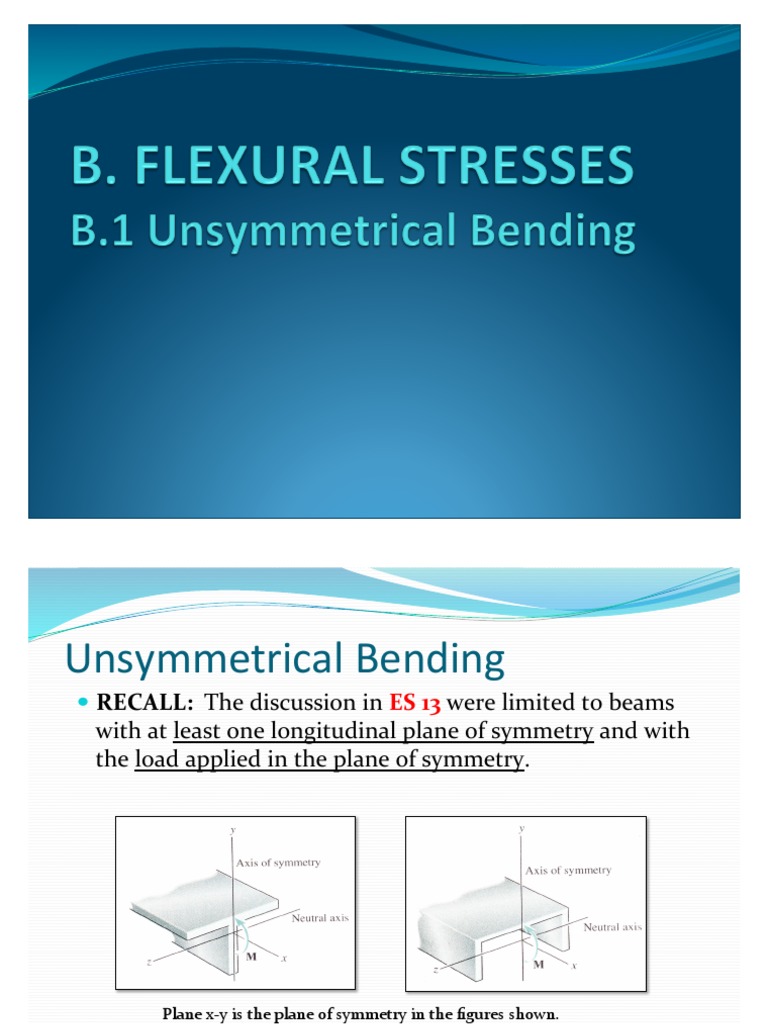 Unsymmetrical Bending Pdf Bending Beam Structure