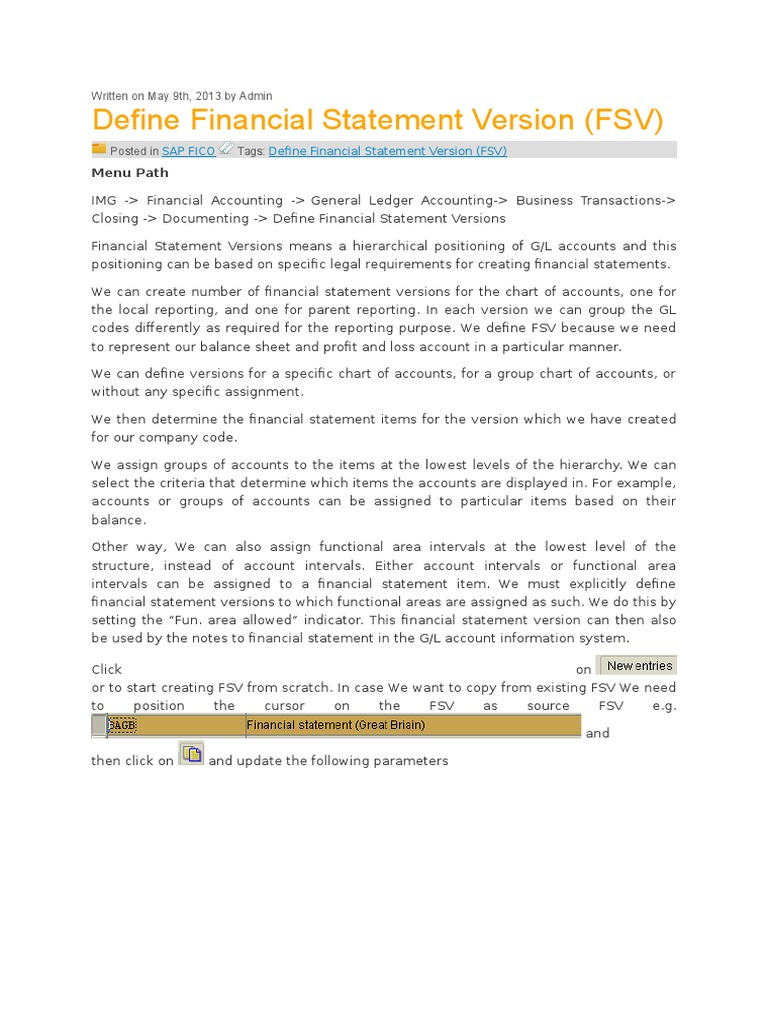 Financial Statement Version | PDF | Debits And Credits | Financial ...