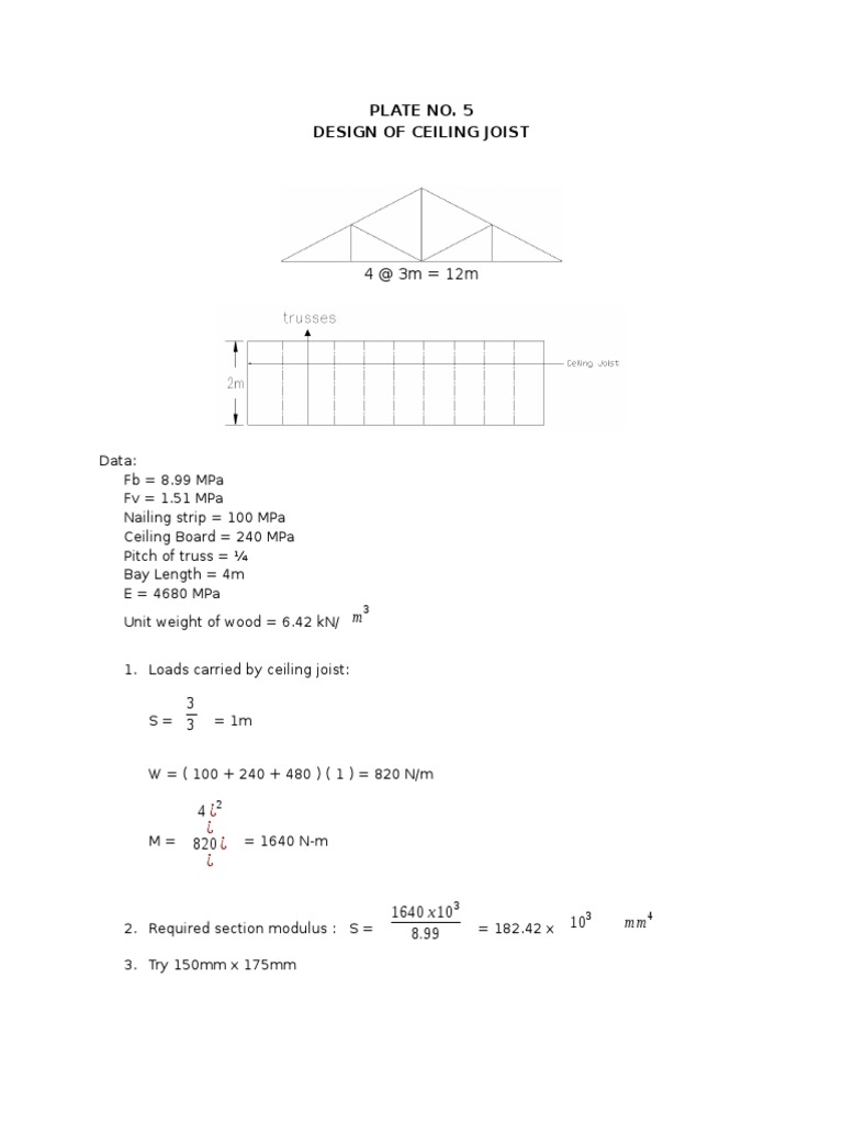 Design of Ceiling Joist | Download Free PDF | Architectural Design ...
