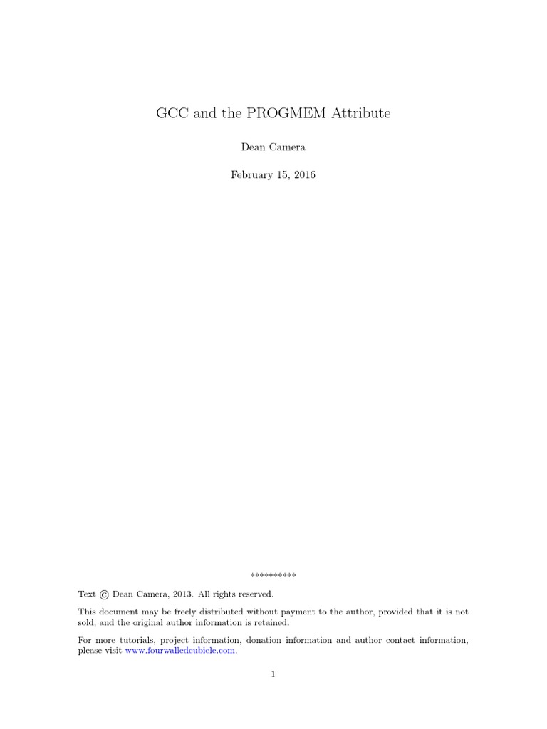 Avr Gcc And The Progmem Attribute Pdf Pointer Computer Programming Parameter Computer