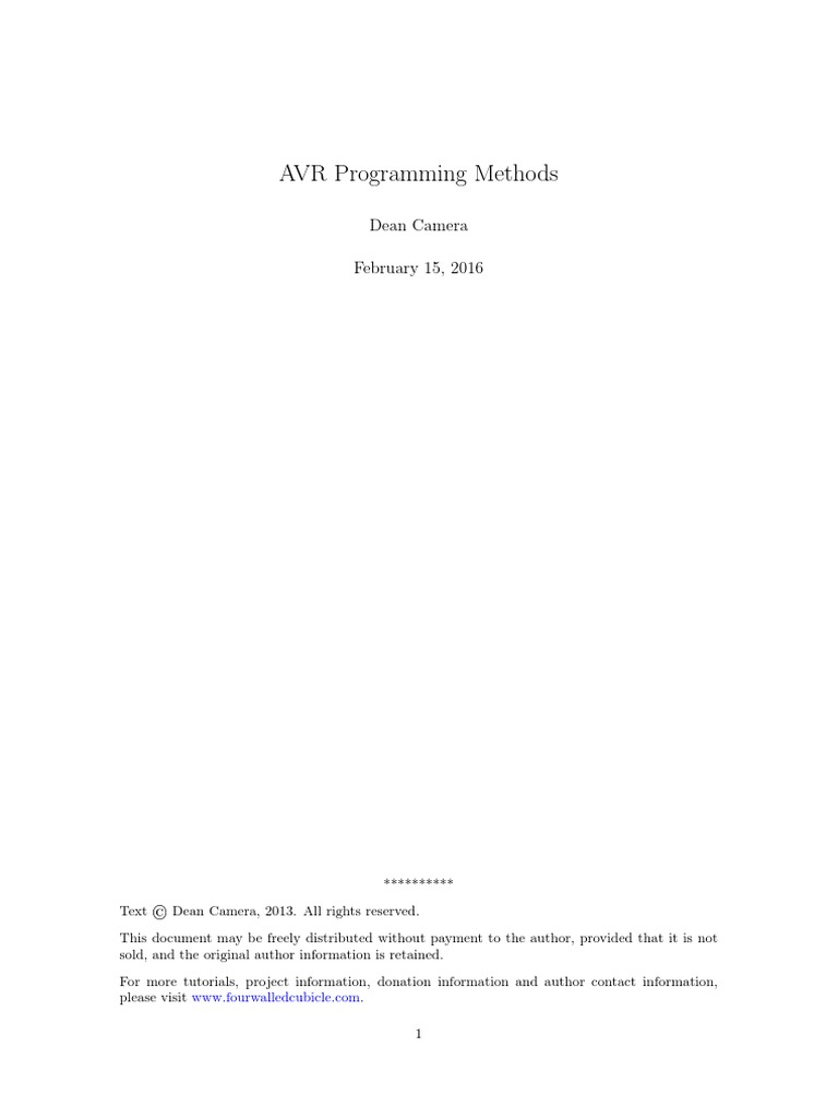 AVR Programming Methods | PDF | Computer Engineering | Computing