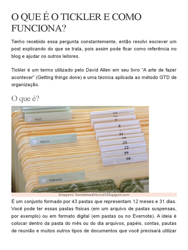 O Sistema Tickler no GTD | PDF | Science | Tecnologia (geral)