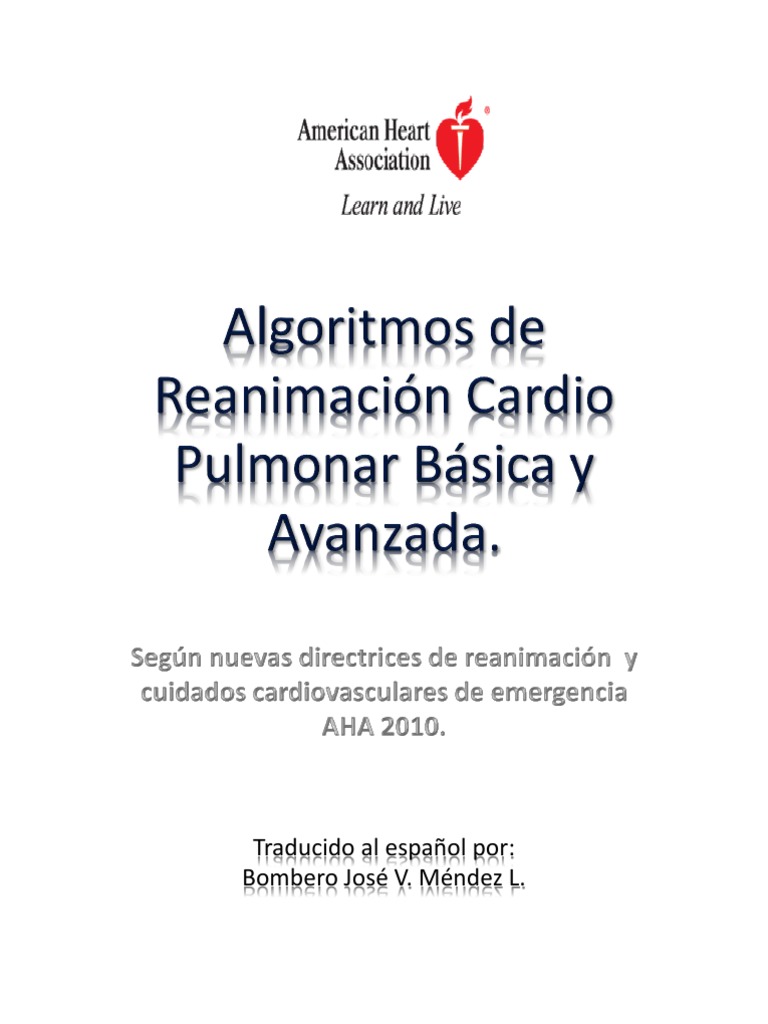Algoritmos RCP | PDF | Reanimación cardiopulmonar | Especialidades Medicas