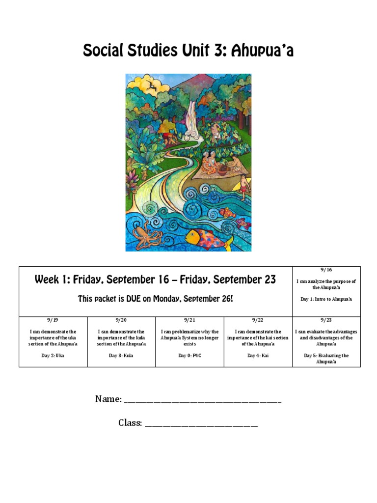 Ahupuaa Week 1 Packet 2016 Copy Compressed | PDF | Oahu | Agriculture