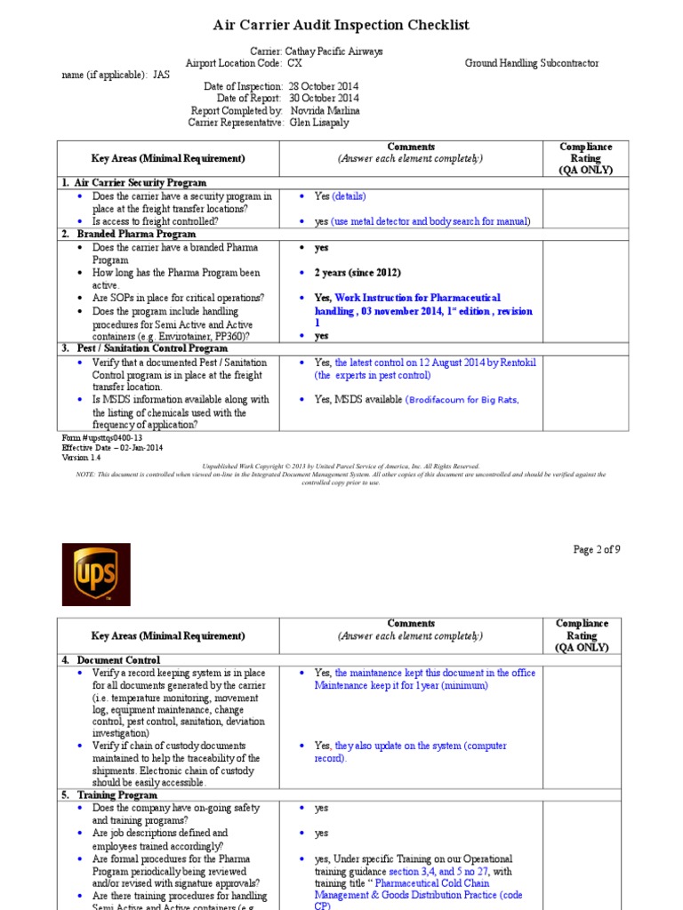 Carrier Check List (CX) | PDF | Audit | Business