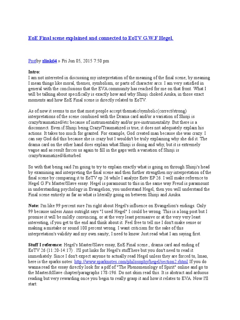 Eoe Final Scene Explained And Connected To Eotv G Pdf Self