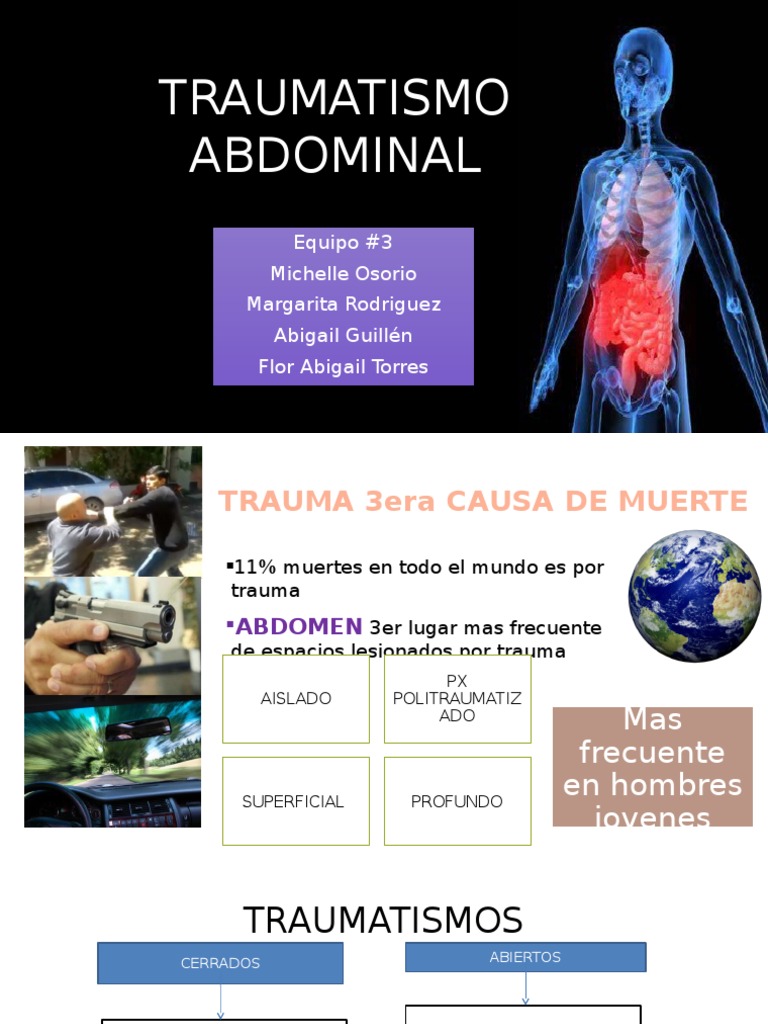 Trauma Abdominal: Diagnóstico y Tratamiento | PDF | Lesión | Abdomen