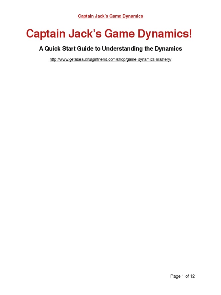 Game Dynamics Quick Start | PDF | Jealousy | Framing (Social Sciences)