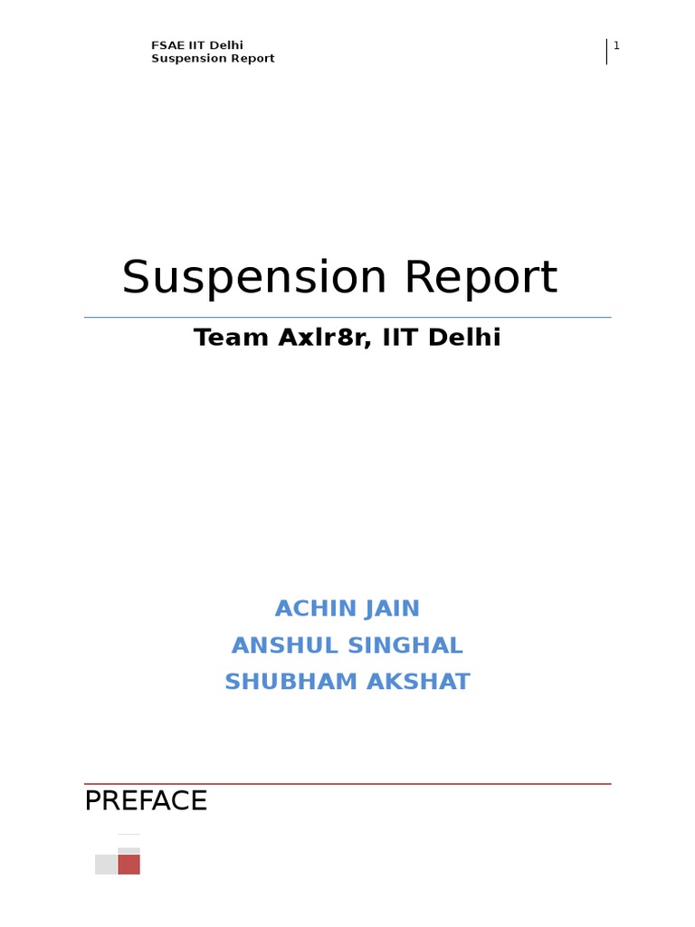FSAE Suspension Report | PDF