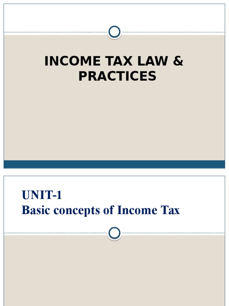 Income Tax Unit 1 | PDF | Employee Benefits | Taxes