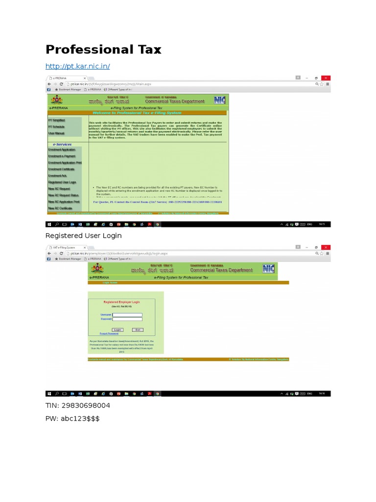 Professional Tax & C-Forms | PDF