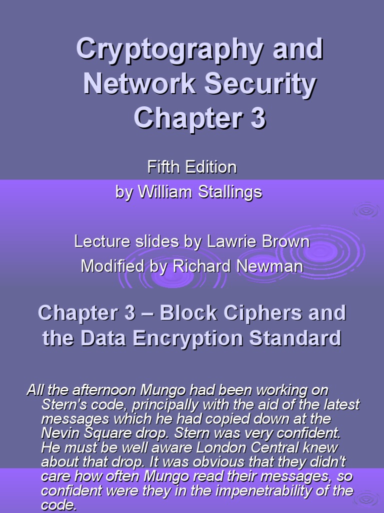 Ch03 Block Ciphers Nemo | PDF | Cipher | Military Communications