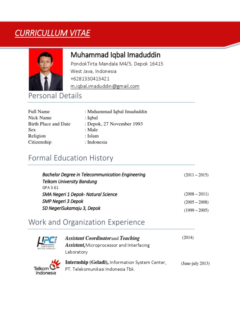 CV Iqbal 2016 | PDF | Computing | Computing And Information Technology