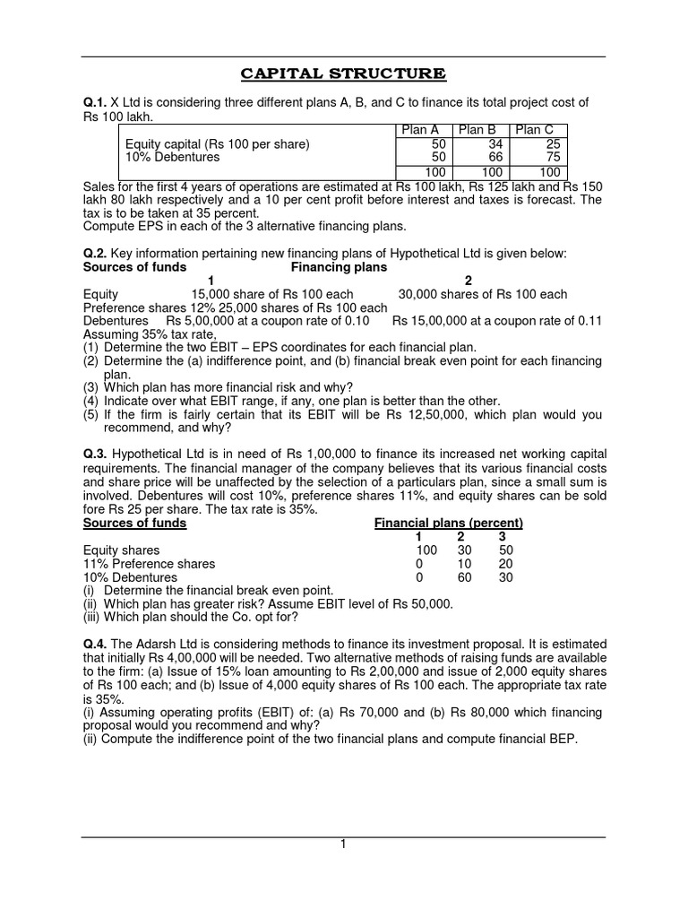 Capital Structure PDF | PDF | Capital Structure | Interest