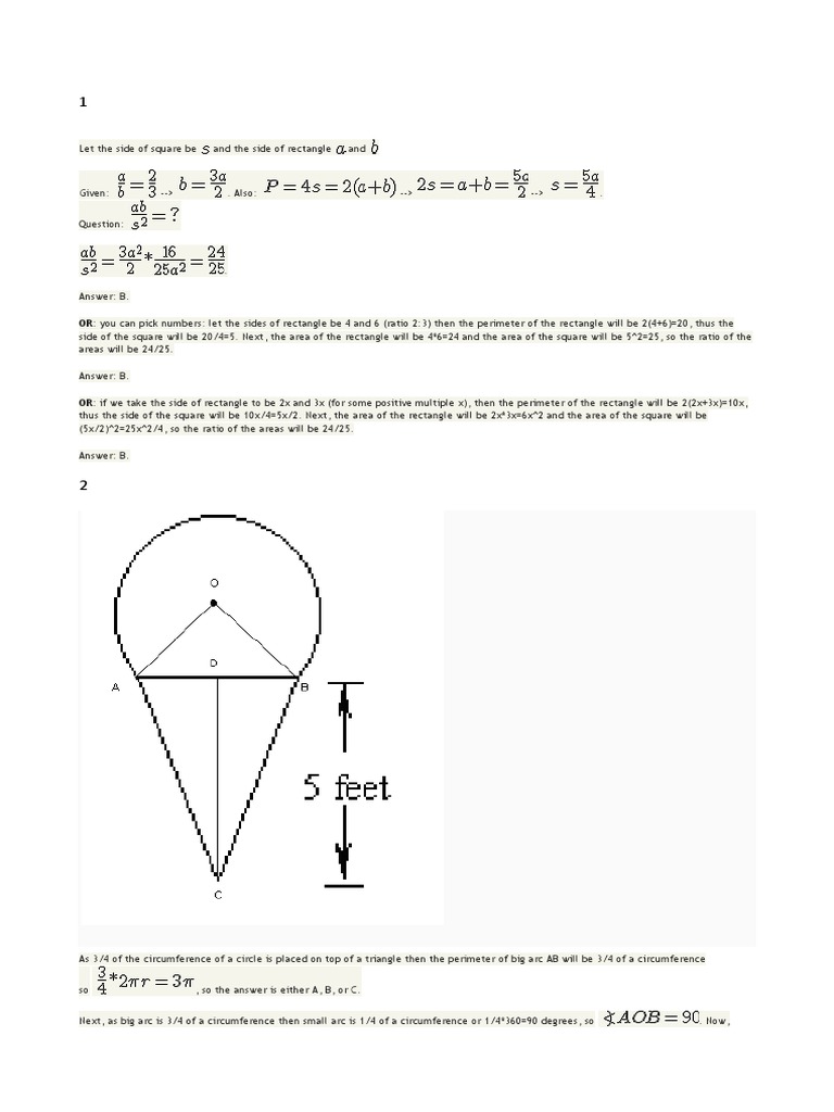 Geometry Questions Solutions PDF | Download Free PDF | Rectangle | Triangle