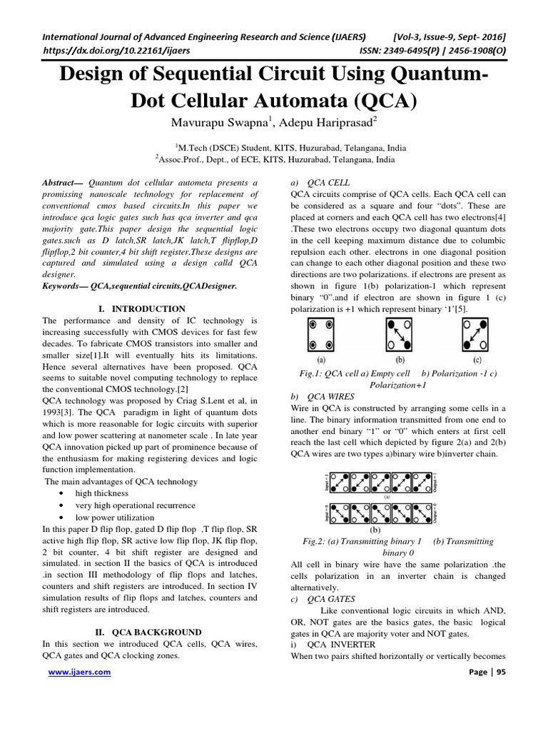 Design Of Sequential Circuit Using Quantum Dot Cellular Automata Qca Download Free Pdf