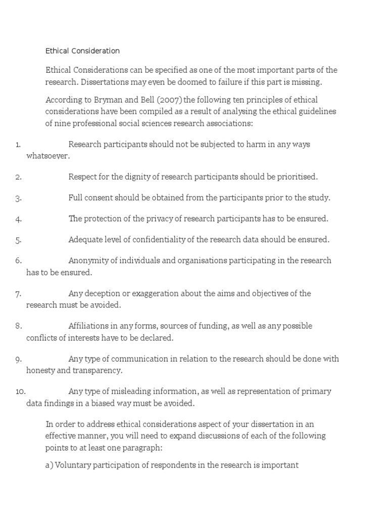 Ethical Consideration | PDF