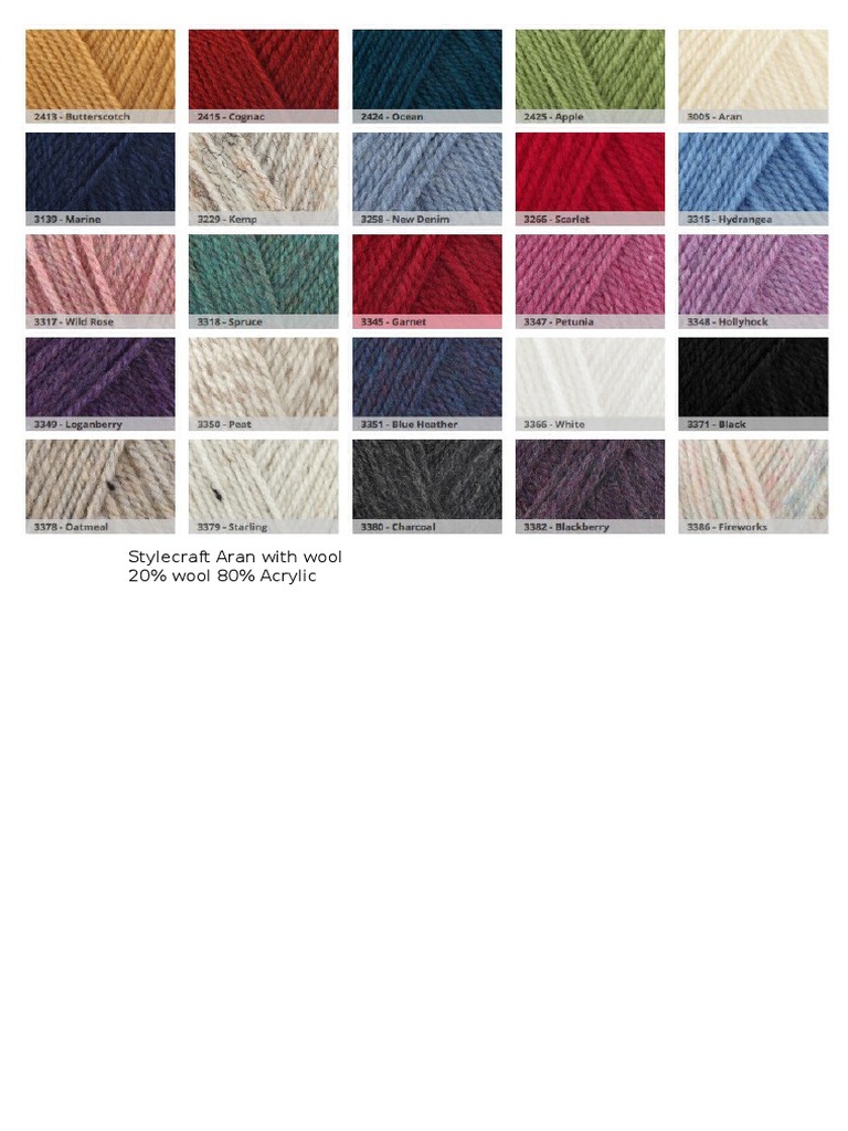 Stylecraft Aran With Wool | PDF