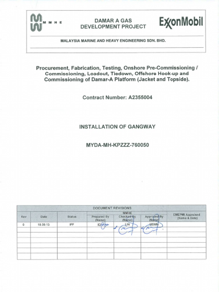 Gangway Installation Procedure (Correct) | PDF